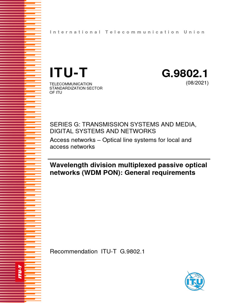 T Rec G.9802.1 202108 I!!pdf e | PDF | Wavelength Division Multiplexing ...