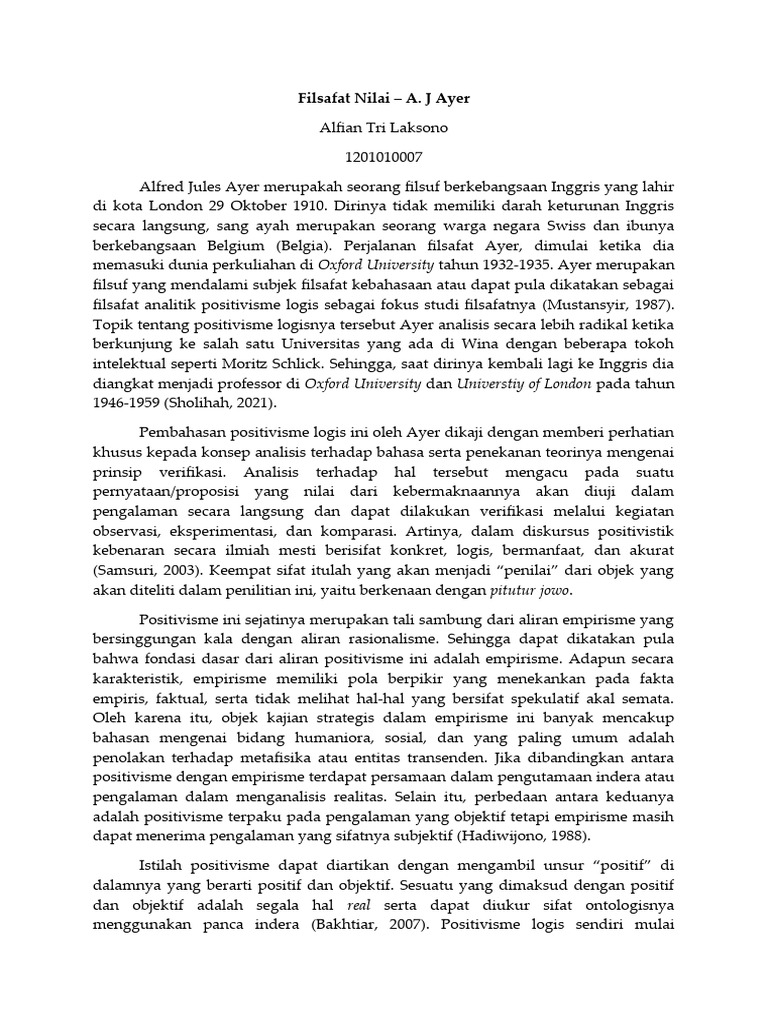 (Filsafat Nilai) Alfian Tri Laksono-1201010007 | PDF