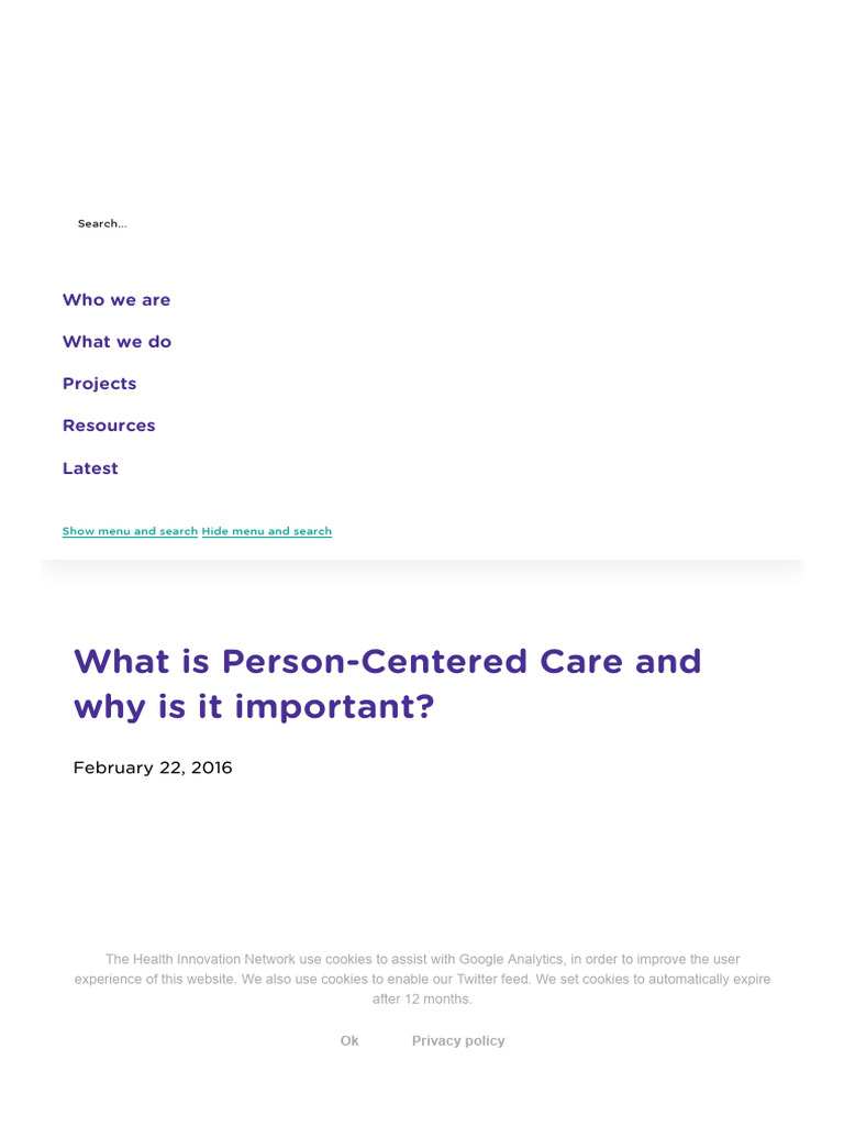 Understanding Person-Centered Care | PDF | Caregiver | Http Cookie