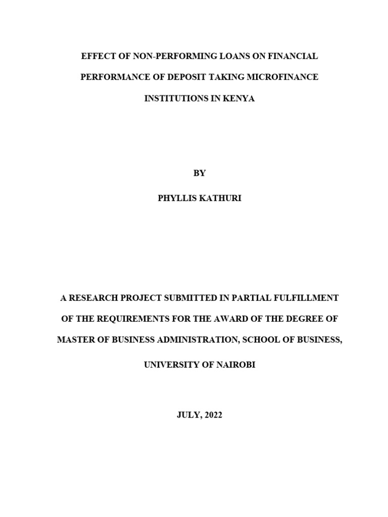 Phyllis Kathuri - Project | PDF | Microfinance | Capital Structure