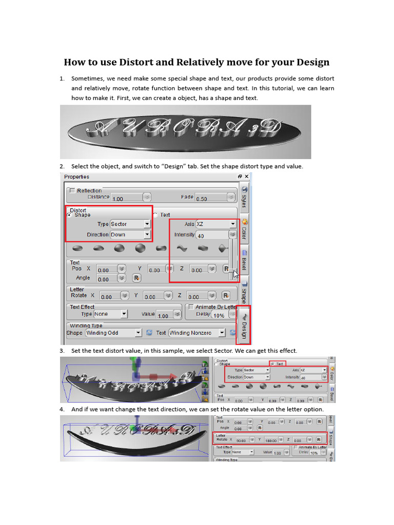 How To Use Distort and Relatively Move For Design | PDF