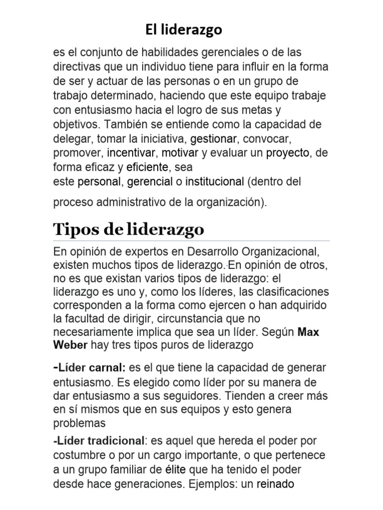 El Liderazgo | PDF | Liderazgo