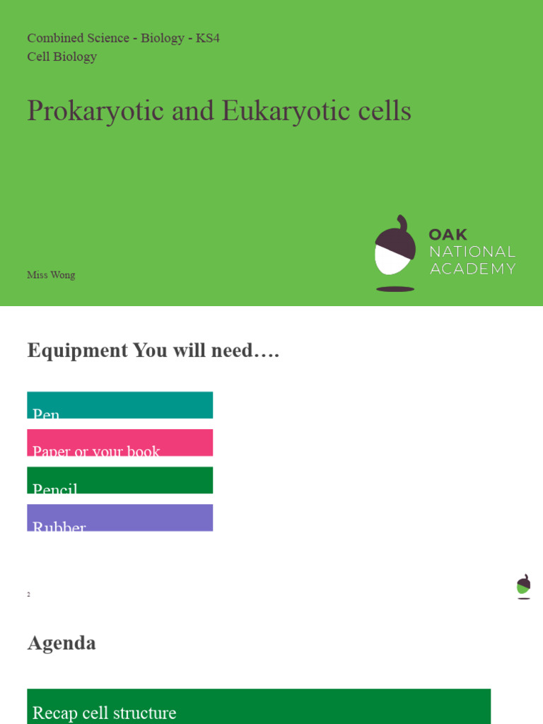 Prokaryotic and Eukaryotic Cells? - Presentation | PDF | Cell (Biology ...