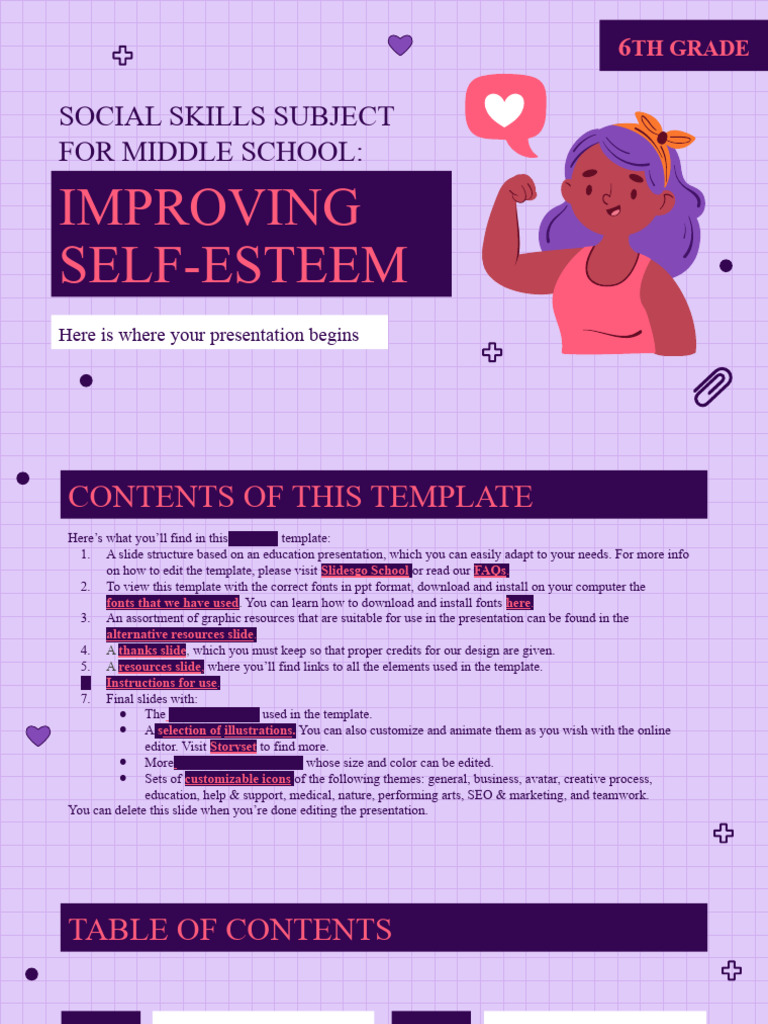 Social Skills Subject For Middle School - 6th Grade - Improving Self ...