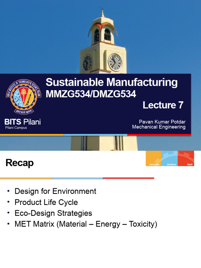 Sustainable Manufacturing and LCA Overview | PDF | Life Cycle ...