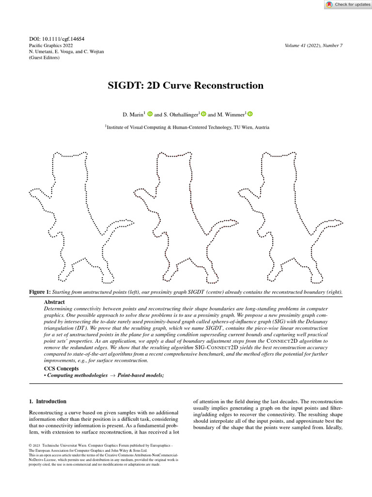 SIGDT 2D Curve Reconstruction | PDF | Vertex (Graph Theory) | Time Complexity