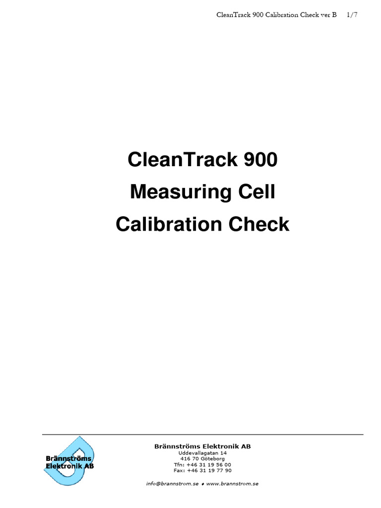 Cal. Check - Cleantoil.9000 and CleanTrack 900 | PDF | Valve | Calibration