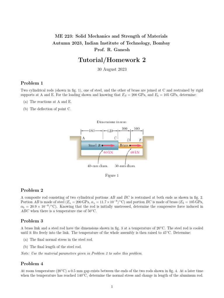 ME223 2023 Tut2 | PDF | Stress (Mechanics) | Torque