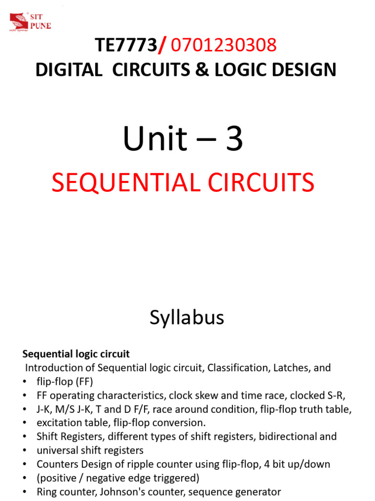 DCLD Unit 3 | PDF | Computer Data | Electrical Circuits