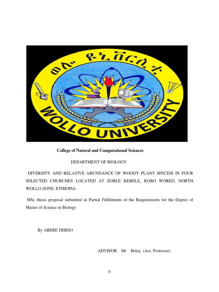 Leul Abebe Proposal 2016 | PDF | Vegetation | Habitat Destruction