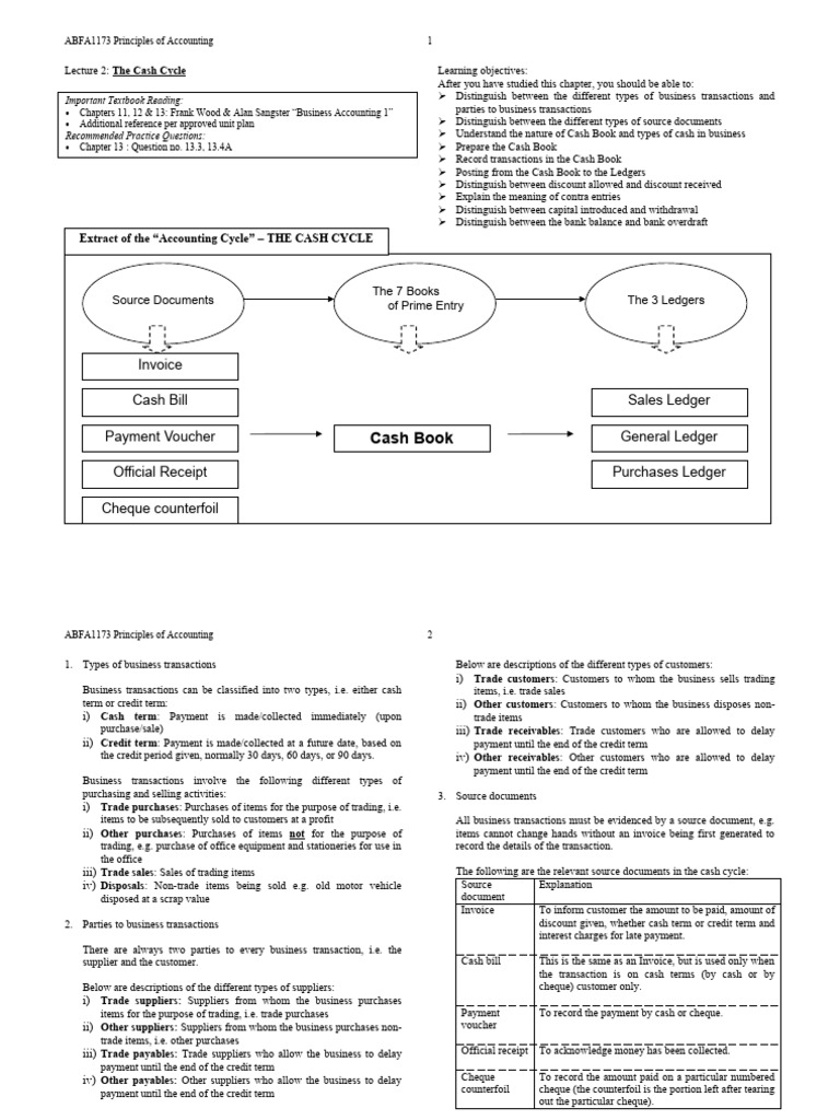 L2 - ABFA1173 POA (Lecturer) | PDF | Debits And Credits | Cheque