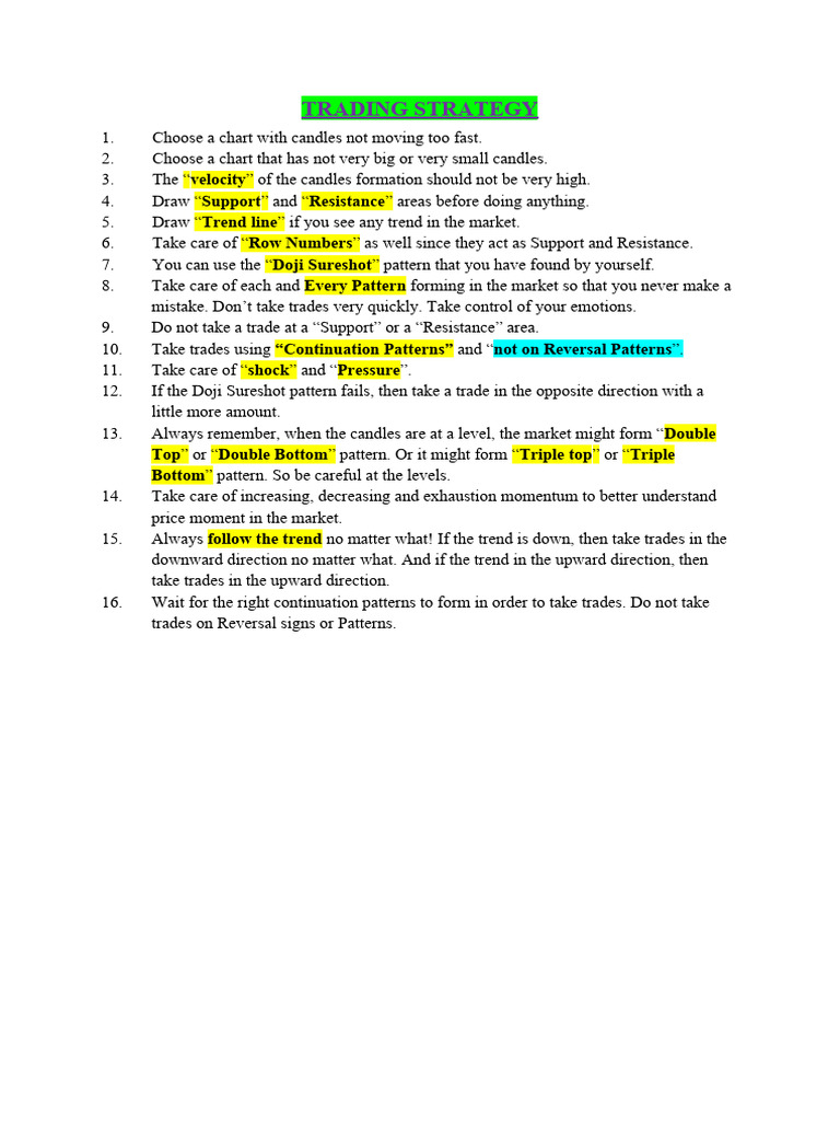Effective Trading Strategy Guide | PDF | Self-Improvement