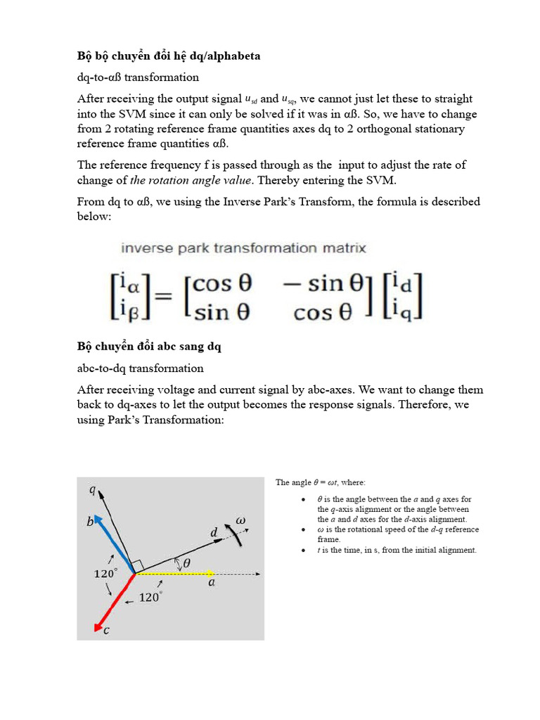 DQ/Alpha-Beta Transformation Guide | PDF | Science & Mathematics ...