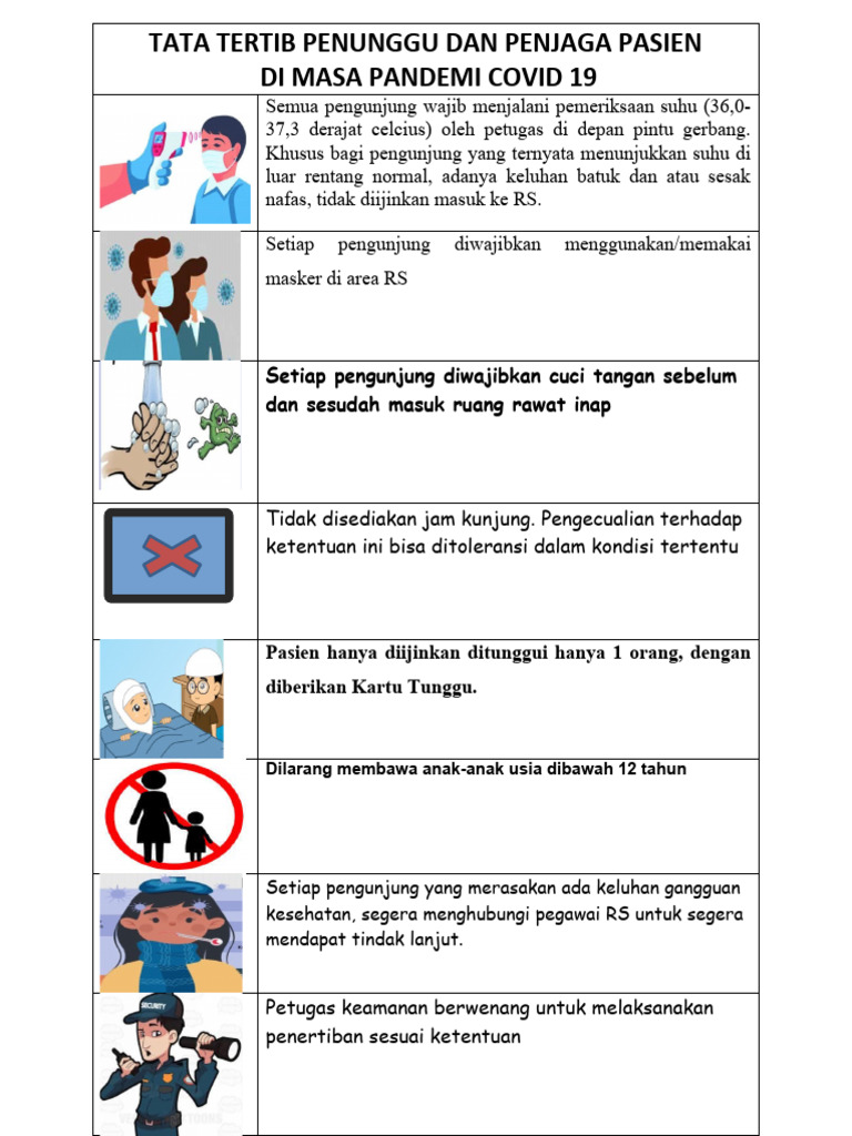 Poster Tata Tertib Penunggu Dan Penjaga Pasien | PDF