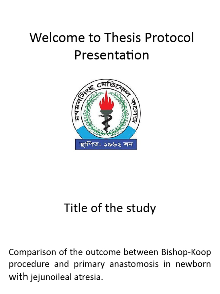 Welcome To Thesis Protocol Presentation | PDF | Surgery | Sample Size Determination