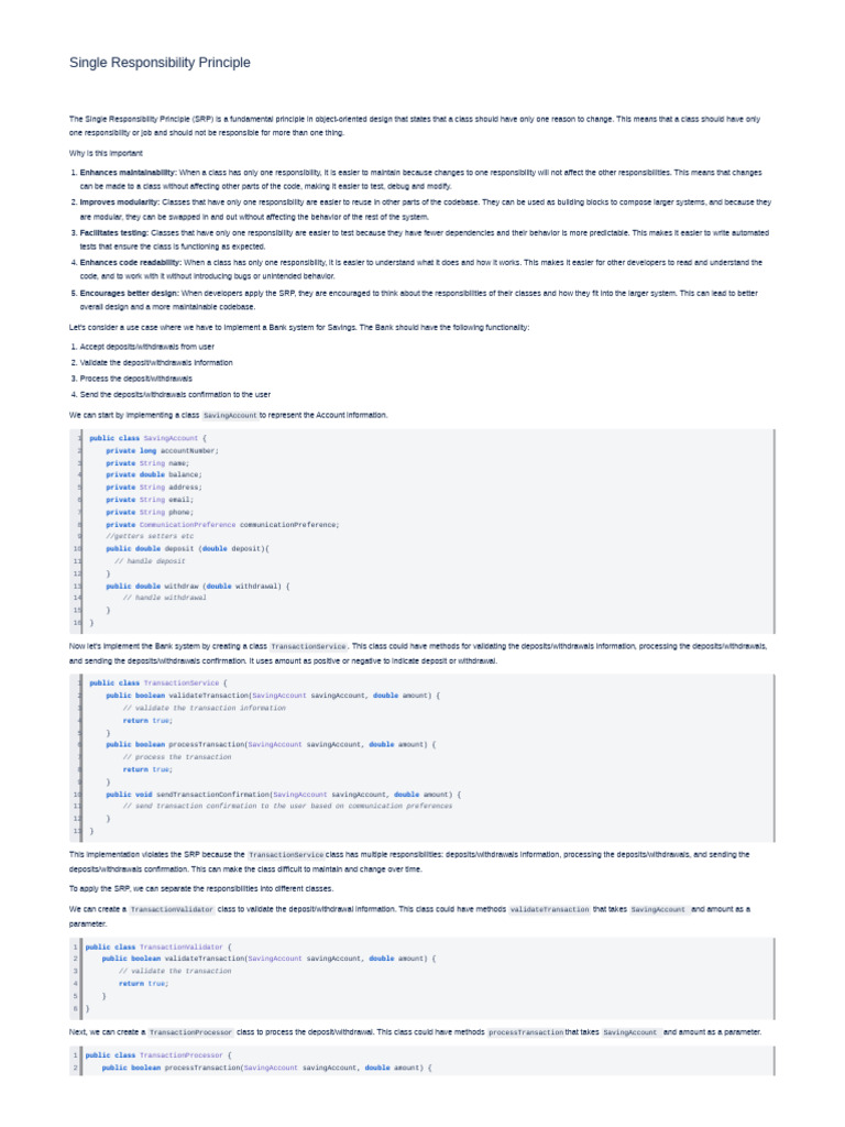 TF30-Single Responsibility Principle-080823-123143 | PDF | Deposit Account | Boolean Data Type
