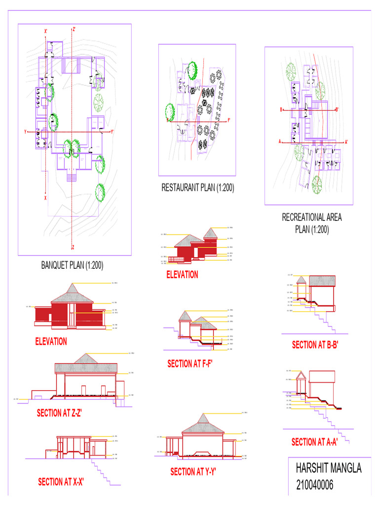 Restaurant Plan (1:200) : Elevation | PDF