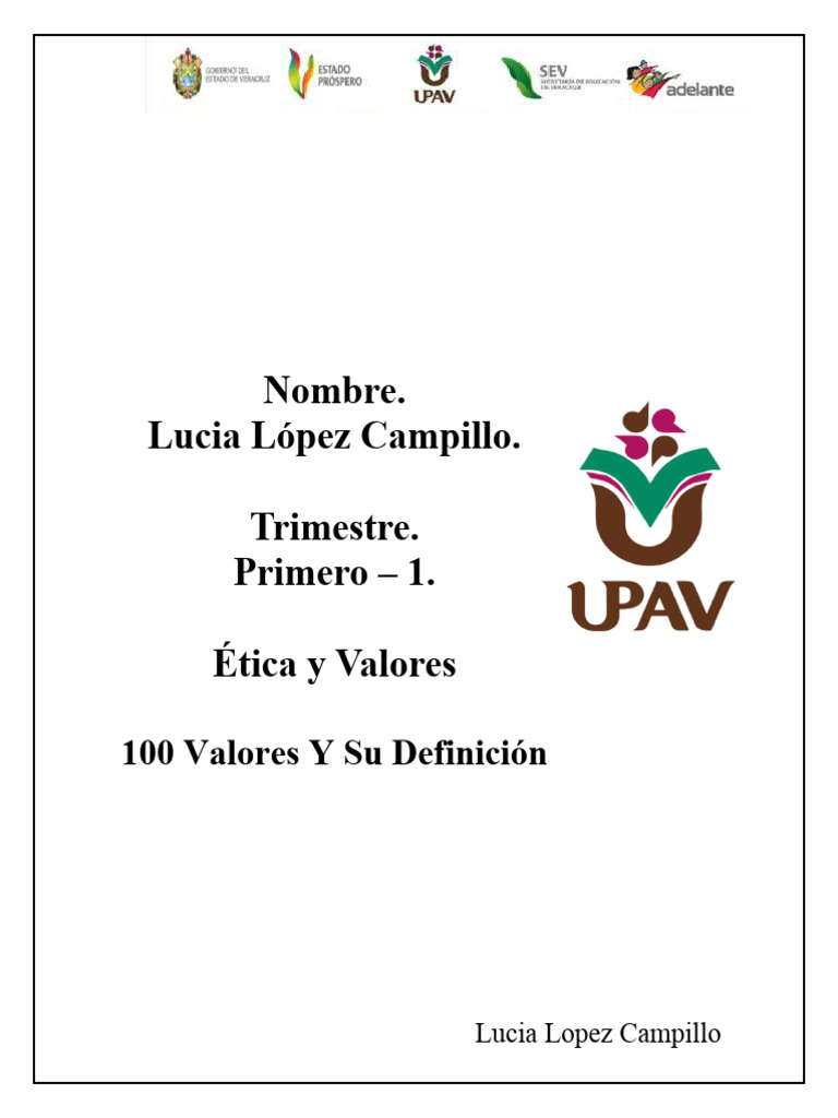 100 Valores y Su Definición | PDF | Amor | Moralidad
