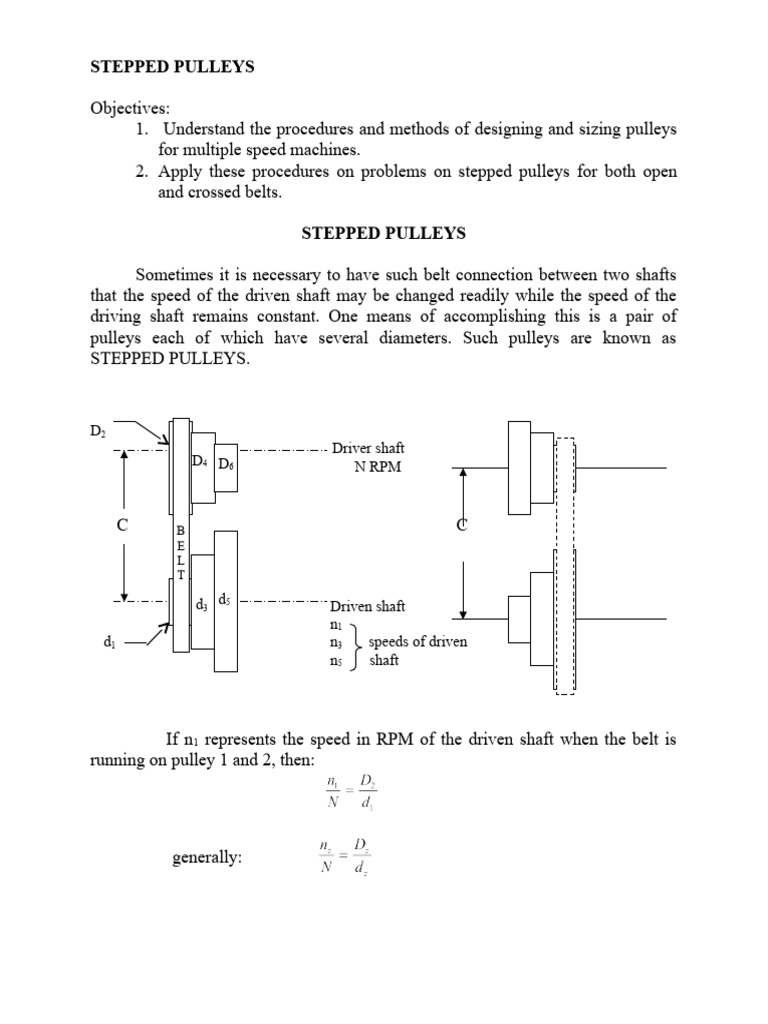 Stepped Pulleys | Download Free PDF | Belt (Mechanical) | Mechanical Engineering