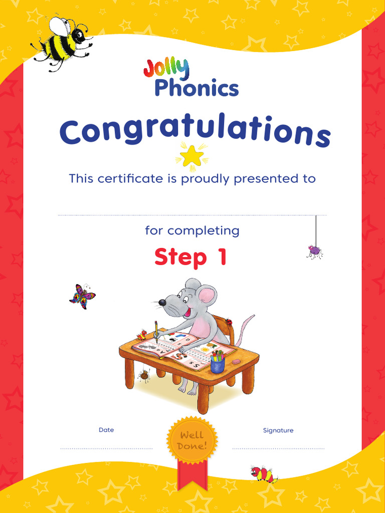 Jolly Phonics Completion Certificate | PDF