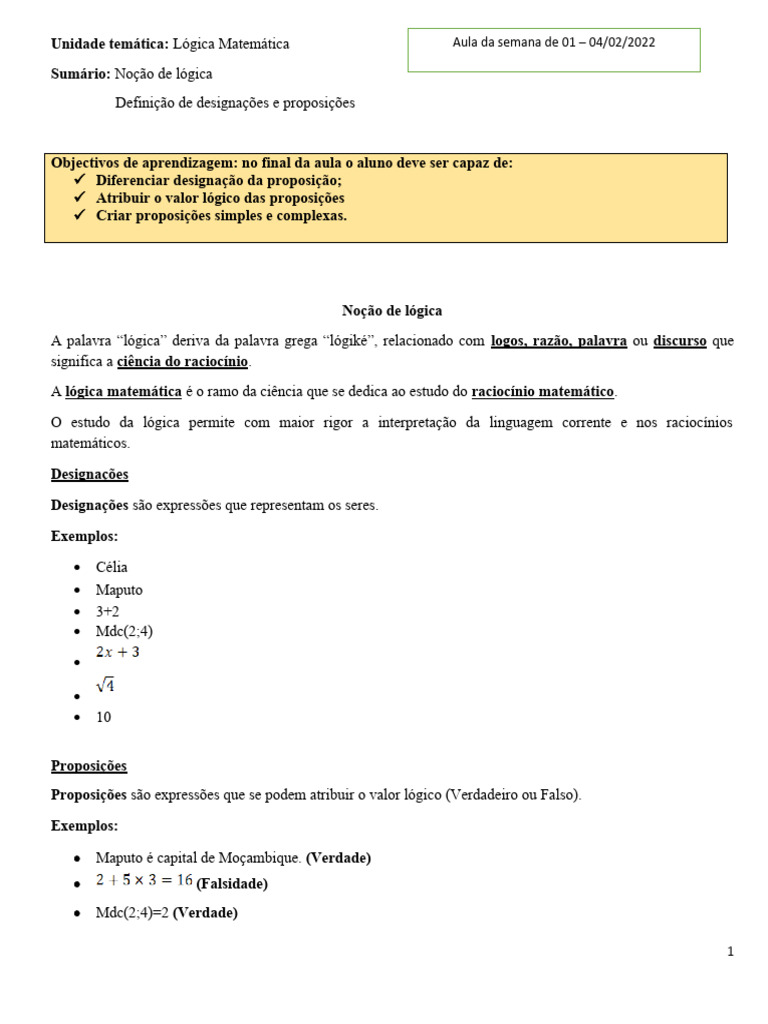 Aula Teórica E Prática De Introducao A Lógica Matemática Pdf Lógica