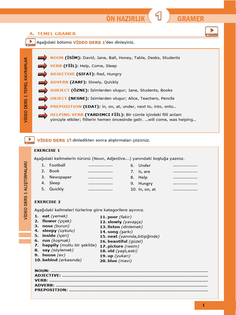 Ön Hazırlık Gramer Udemy | PDF