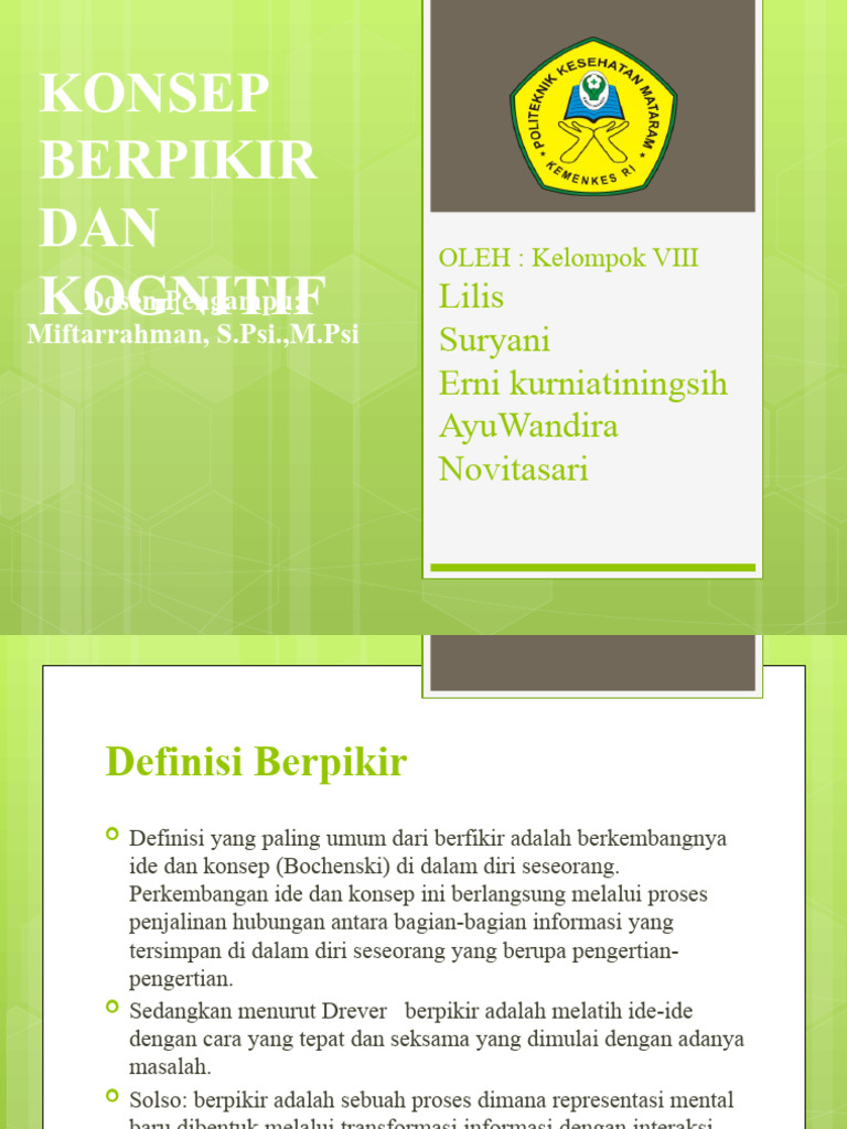 Konsep Berpikir Dan Kognitif | PDF
