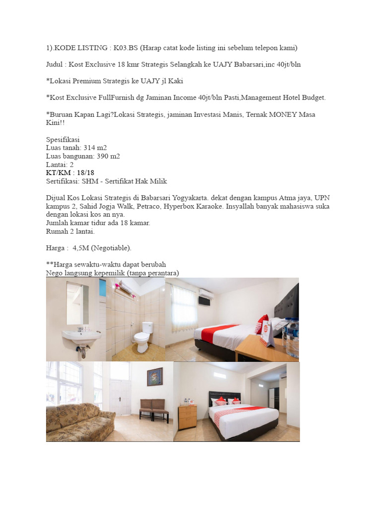 Kost Exclusive Recommended | PDF