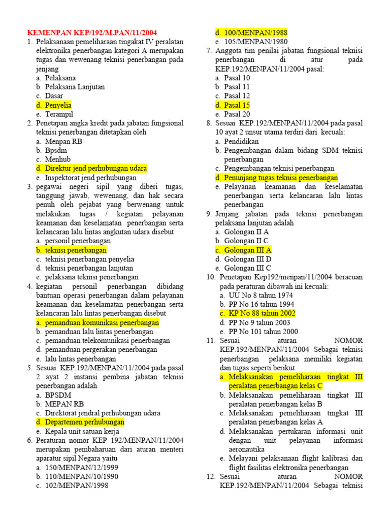 Soal-Soal Latihan SKB | PDF