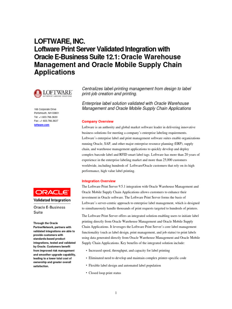 Ds Loftware Ebs 121 172580 | PDF | Oracle Corporation | Software