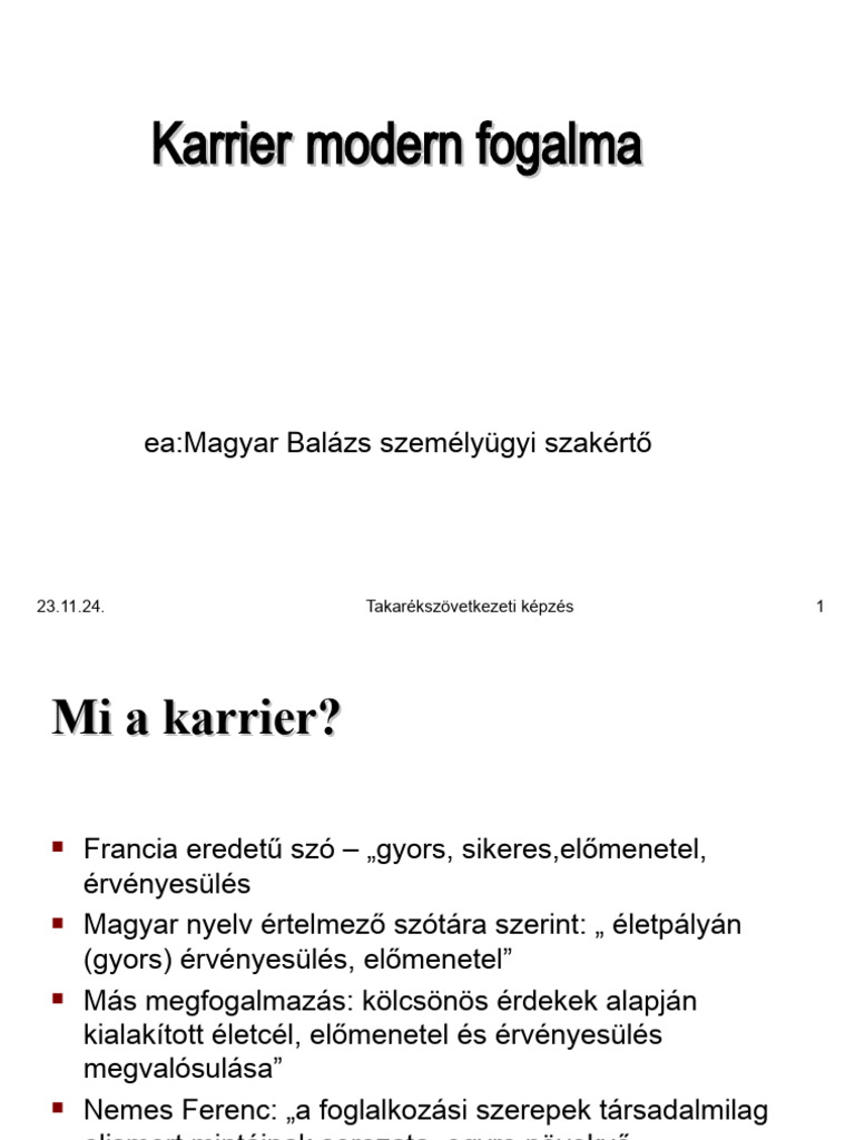 8 - Karrier Modern Fogalma - V | PDF