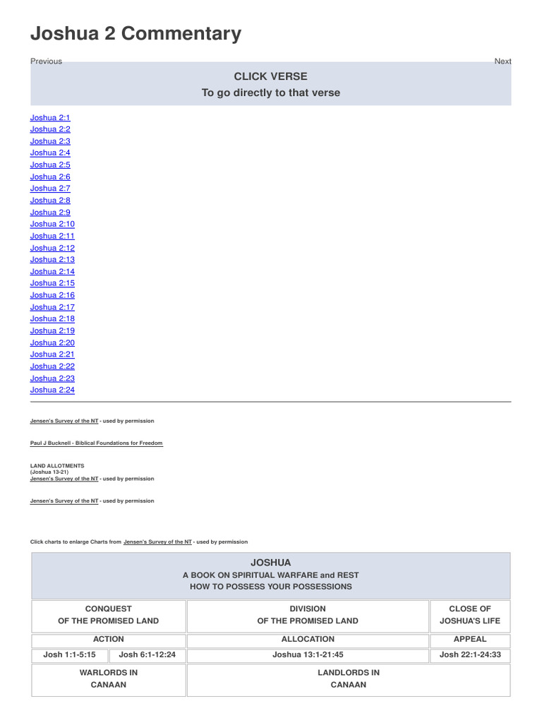 Joshua 2 Commentary | PDF | Joshua