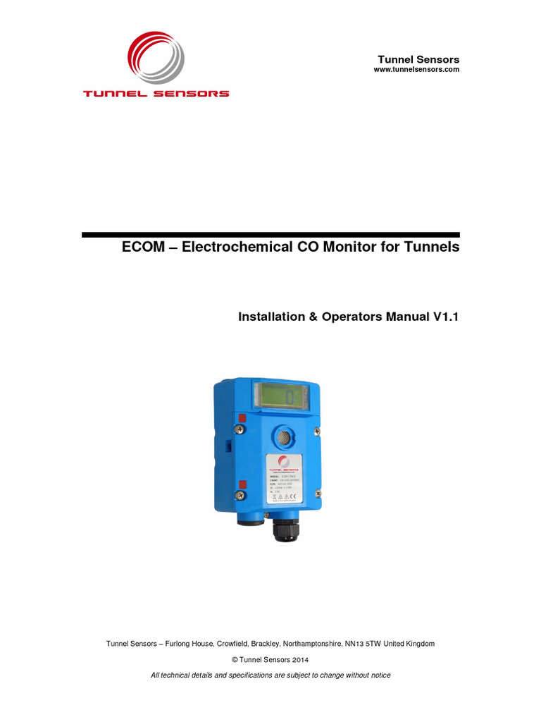 ECOM Installation & Operators Manual V1.1 | PDF | Power Supply | Sensor