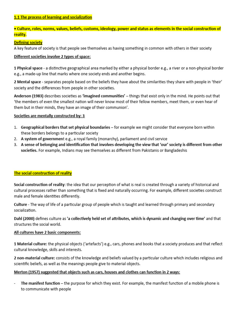 1 Socialisation and The Creation of Social Identity | PDF ...