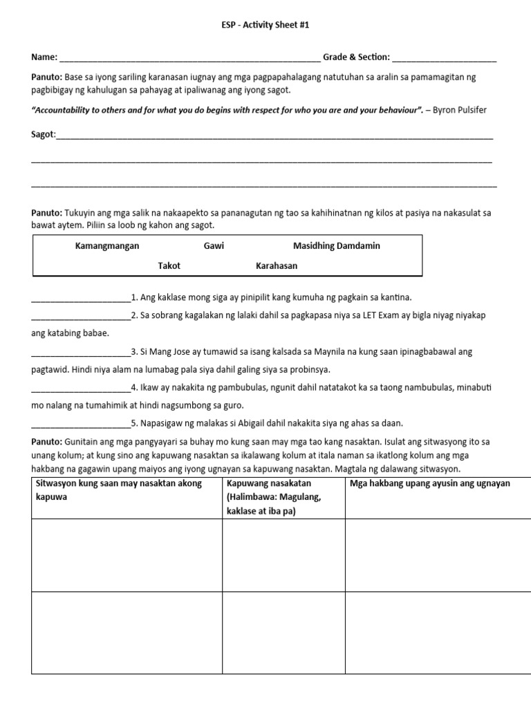 ESP Activity 1 | PDF