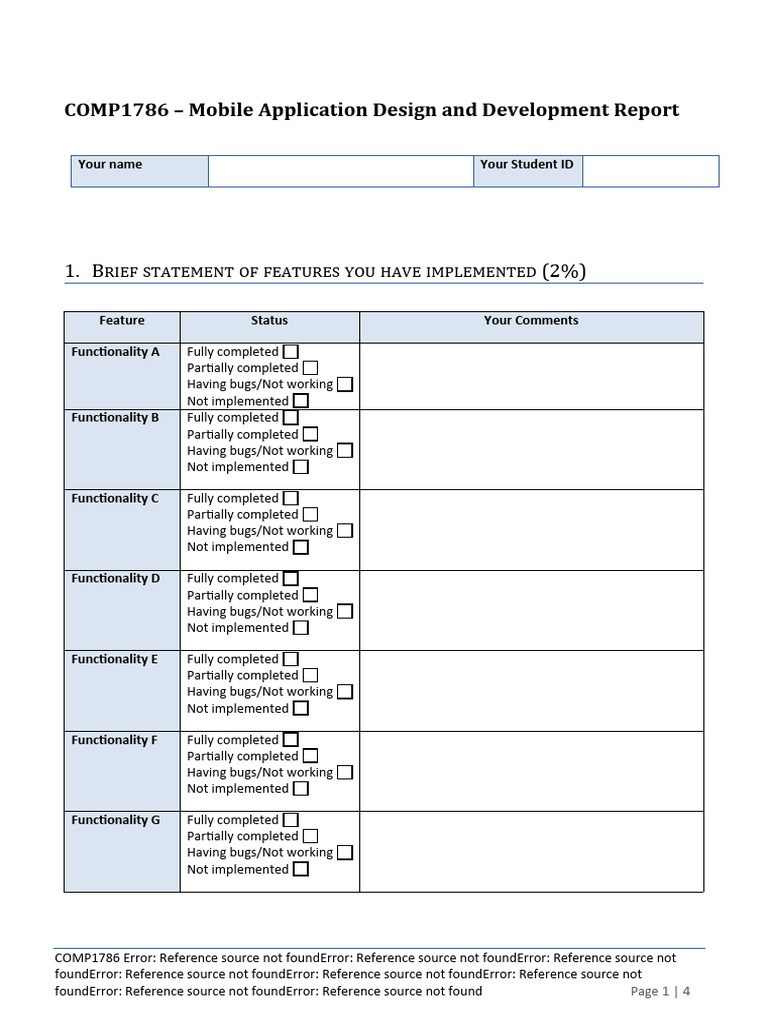 COMP1786 Individual CW1 Report Template 202300 - 2324 | PDF | Application Software | Computer ...
