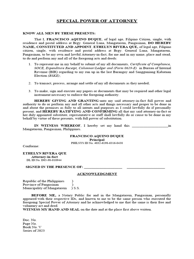 Spa Submit Requirements | Download Free PDF | Power Of Attorney ...