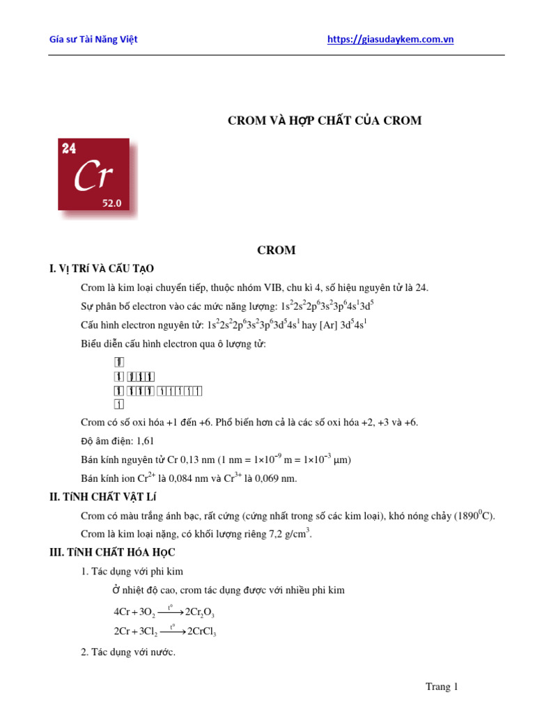 crom và hợp chất | PDF