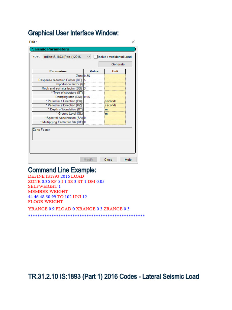 Seismic Load Definition in Staad - Pro | PDF | Damping | Applied ...