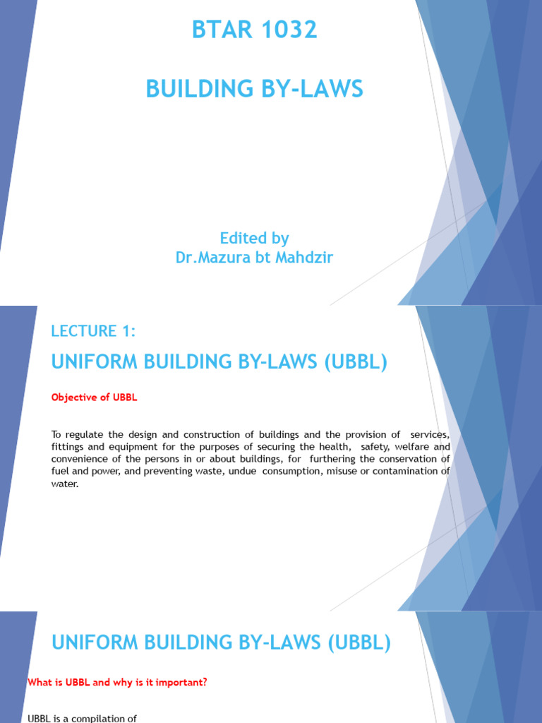 BTAR1032 - UBBL Part I II III | PDF | Wall | Framing (Construction)