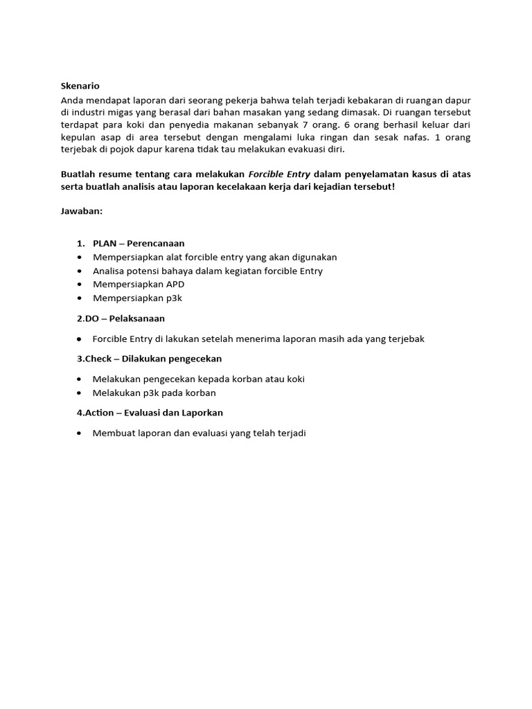 Prosedur Forcible Entry untuk Penyelamatan | PDF | Kesehatan Holistik ...