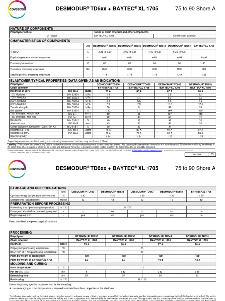 Desmodur TD6xx Based Systems | PDF | Pascal (Unit) | Chemistry