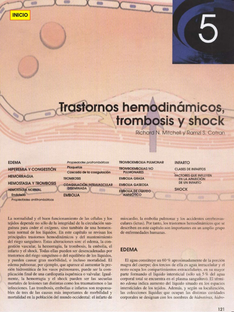 Trastornos Hemodinámicos, Trombosis y Shock | PDF