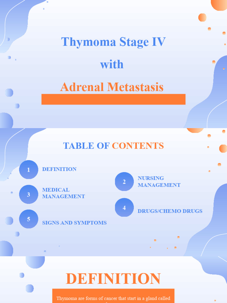 Thymoma Stage IV With Adrenal Metastasis | PDF