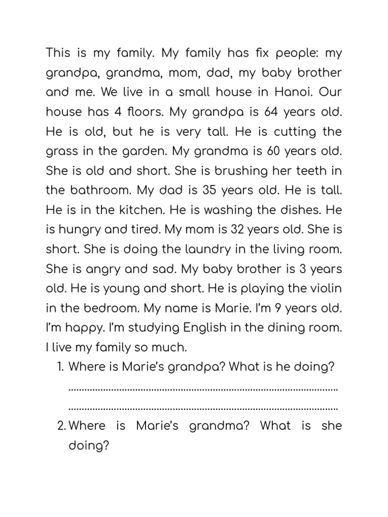 This Is My Family Reading and Writing | PDF