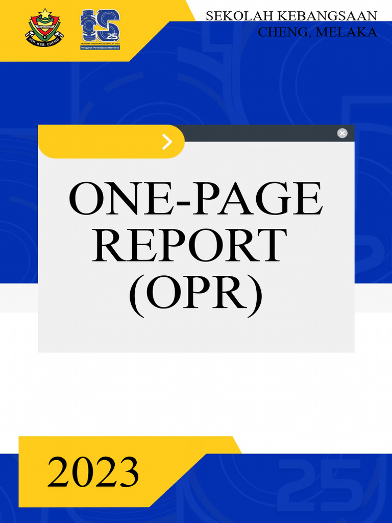 One-Page Report (Opr) 2023 | PDF
