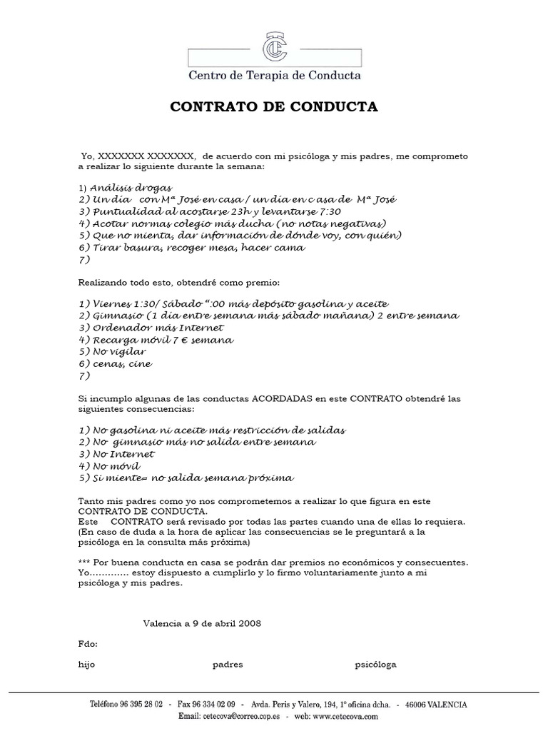 Contrato de Conducta | PDF