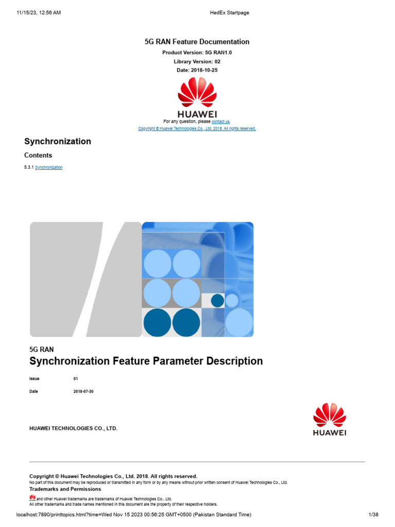 Huawei 5G RAN Synchronization | PDF | Global Positioning System | Computer Network