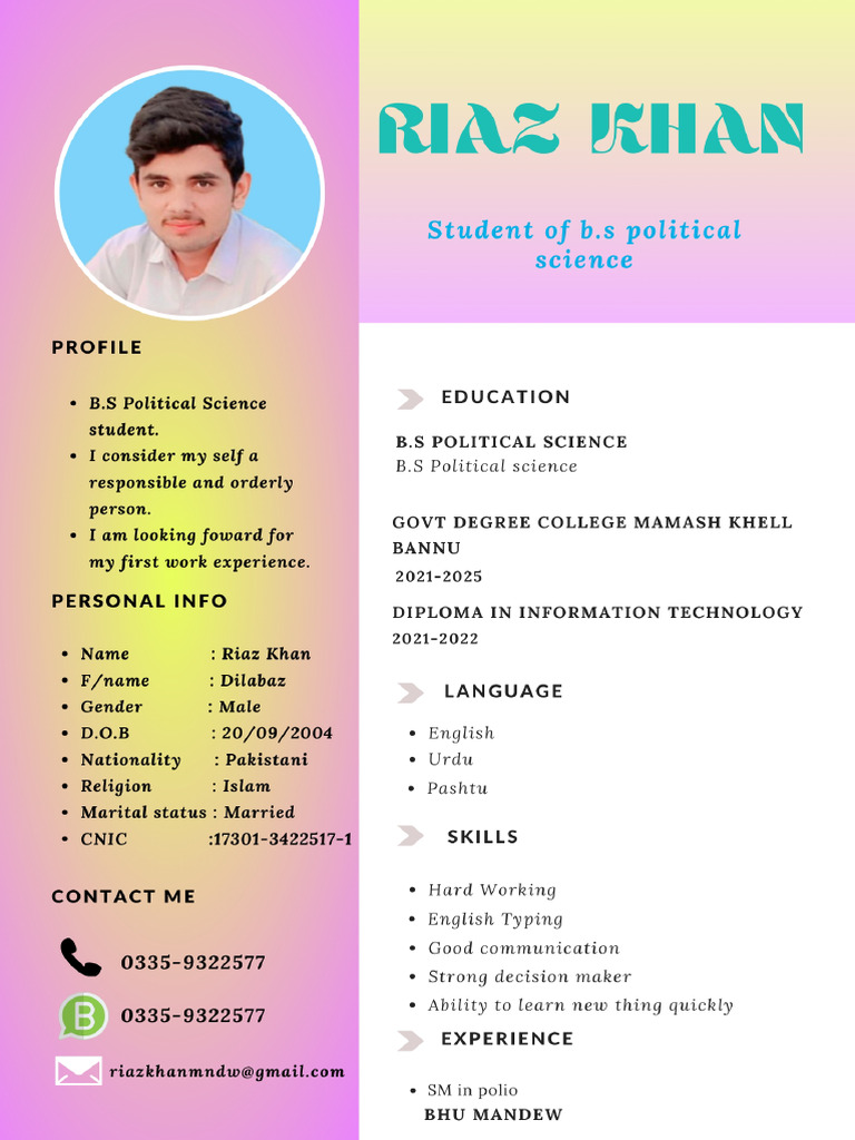 Riaz Khan CV | PDF