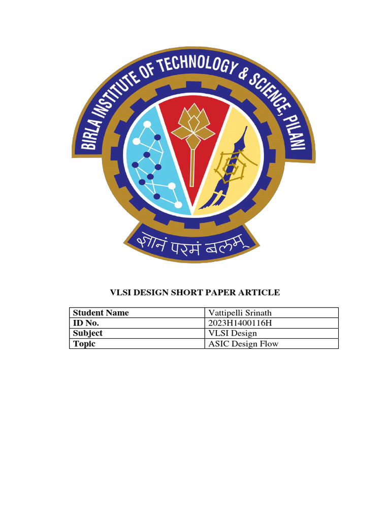 ASIC Design Flow | PDF | Hardware Description Language | Logic Synthesis